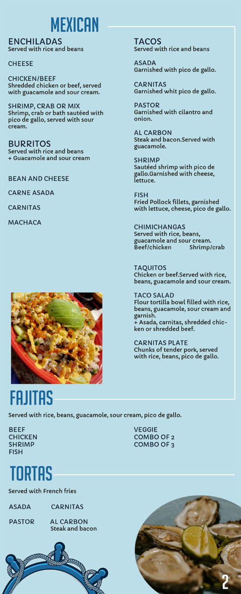 Menu Card | Mariscos Altamar
